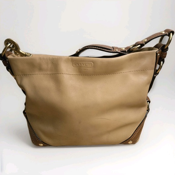 Coach | Bags | Vintage Coach Carly Leather Shoulder Bag 615 Camel Brown ...